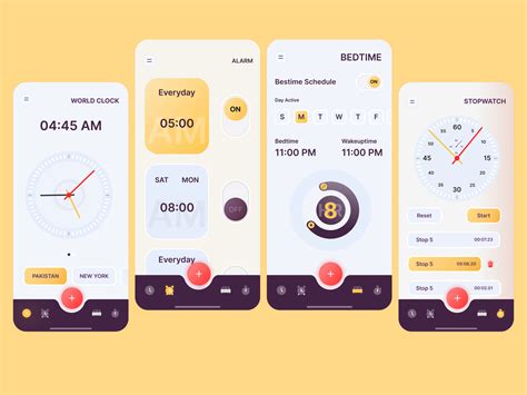 clock app ui design by mohsin on dribbble