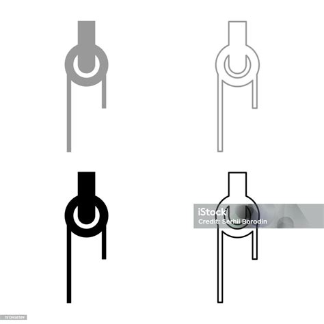 코드 도르래 건설 등반 블록 장비 시브 세트 아이콘 회색 검정 색상 벡터 일러스트레이션 이미지 솔리드 채우기 윤곽선 윤곽선 얇은 플랫 스타일 건설 현장에 대한 스톡 벡터