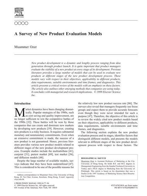 New Product Evaluation Models Very Important Tabular Columns Pdf