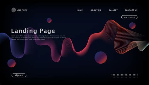 Modern Wavy Colorful Landing Page Template Design 10596781 Vector Art At Vecteezy