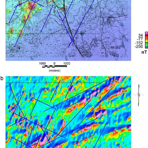 A Aeromagnetic Map With The Main Lineament Orientations Of The Test Download Scientific
