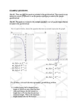 Sample Quiz Exponential Functions By TheExamCreator TPT