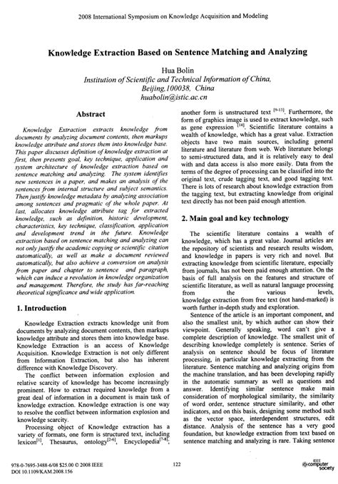 Pdf Knowledge Extraction Based On Sentence Matching And Analyzing