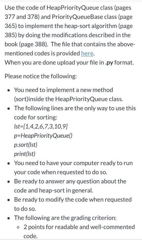 Solved Use The Code Of Heap Priority Queue Class Pages 377