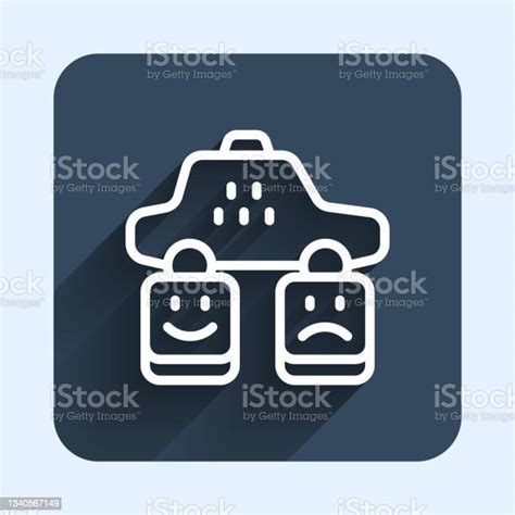 긴 그림자 배경으로 격리 된 화이트 라인 택시 서비스 등급 아이콘 파란색 정사각형 버튼 벡터 1위에 대한 스톡 벡터 아트 및 기타 이미지 Istock