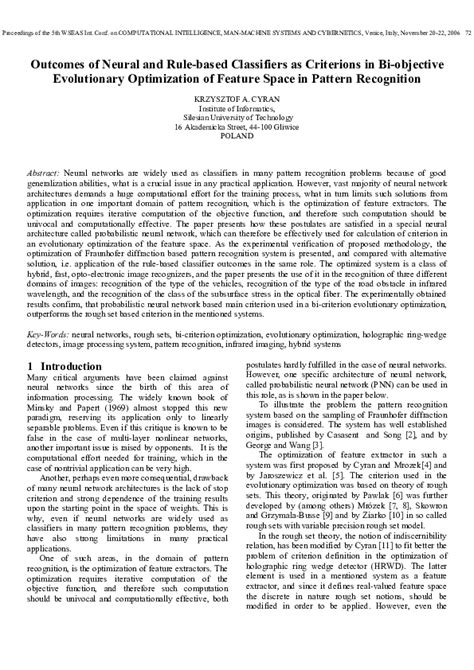 pdf outcomes of neural and rule based classifiers as criterions in bi