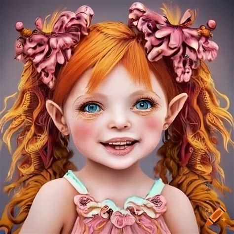 Colorful Illustration Of Smiling Ginger Haired Girls On Craiyon