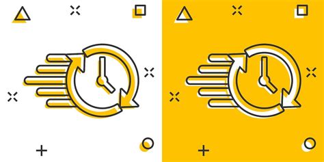 Premium Vector Clock Countdown Icon In Comic Style Time Chronometer Vector Cartoon