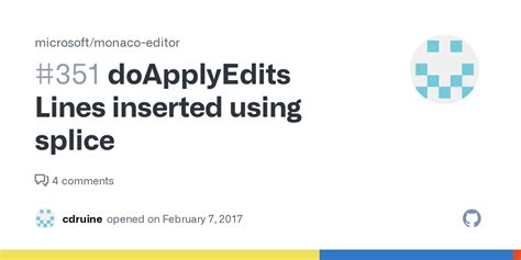 Doapplyedits Lines Inserted Using Splice · Issue 351 · Microsoft