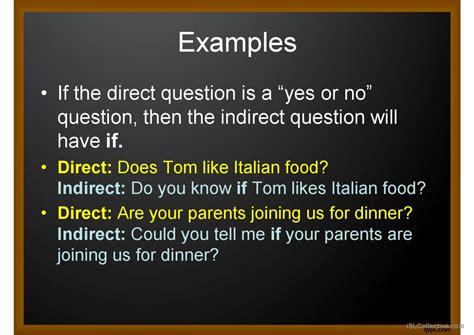 Direct And Indirect Questions English Esl Powerpoints