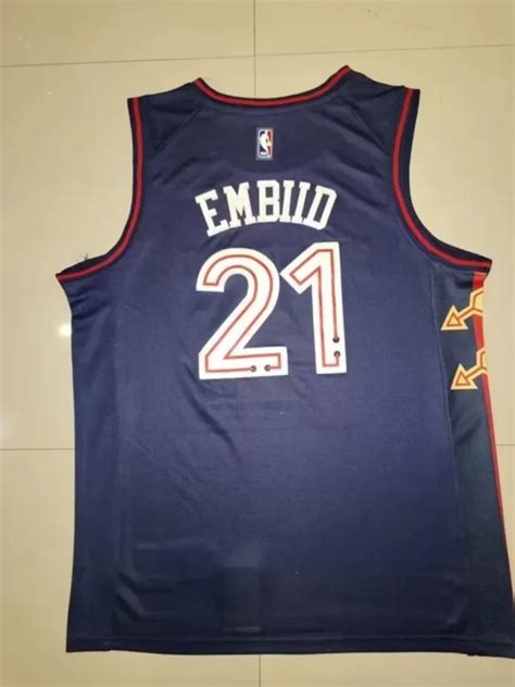 2023 Philadelphia 76ers Joel Embiid 21 Embroidery Jersey Jersey