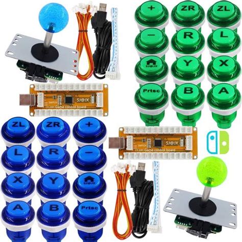 Arcade Game Controller USB Encoder 2 Player Gamepad Cherry MX Microswitch Button 8way Joystick
