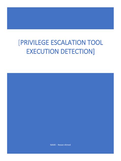 Privilege Escalation Tool Execution Detection Pdf Command Line Interface Computing