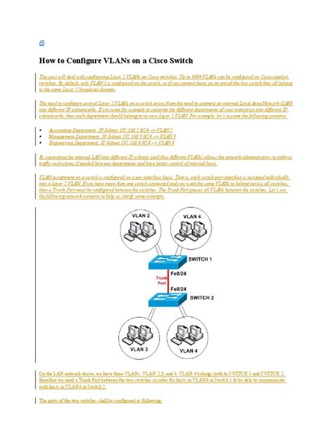 How To Configure Vlans On A Cisco Switch Pdf Network Switch Computer Standards