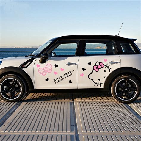 【現貨】hello Kitty反光車貼~超大份的可愛哦~ 卡通全車貼紙整車貼汽車拉花裝飾貼 蝦皮購物