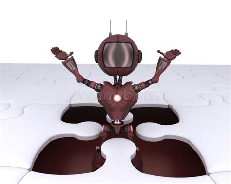 Android With Jigsaw Puzzle Stock Illustration Illustration Of Solution