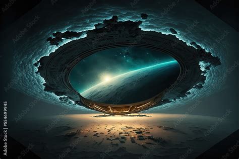 The Shape Of The Earth Sci Fi Background With Planet And Abstract