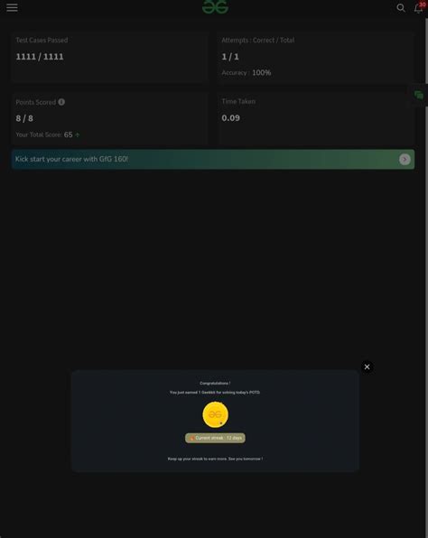 Jagana Deepak Kumar On Linkedin Gfgchallenge Codingjourney