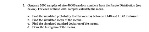 Solved How To Generate Pareto Distribution Variates Chegg