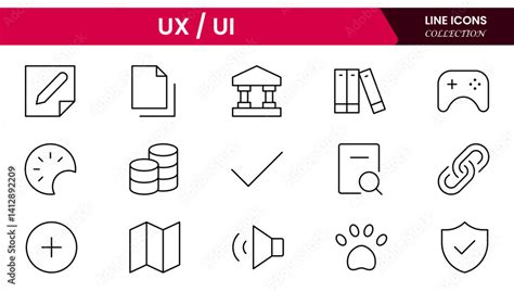 Vector Illustration Web Line Icon Collection Focused On Uxui Design