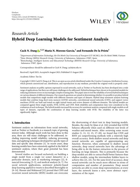Pdf Hybrid Deep Learning Models For Sentiment Analysis