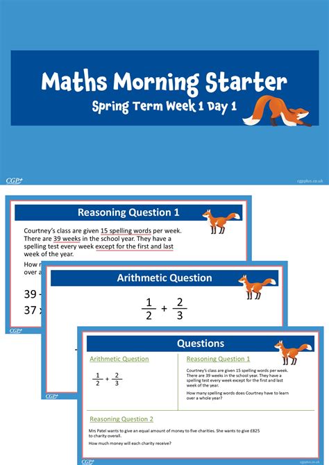 Maths Sats Morning Starter — Spring Term Week 1 Day 1 Year 6 Cgp Plus