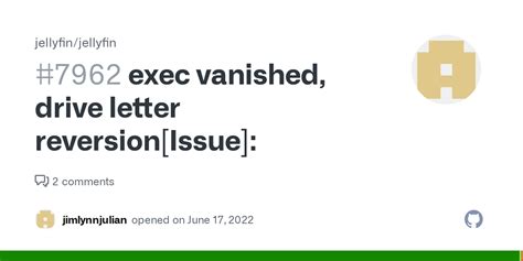 Exec Vanished Drive Letter Reversion Issue · Issue 7962 · Jellyfin