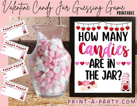 valentine candy guessing game how many candies in jar valentine s day party valentine