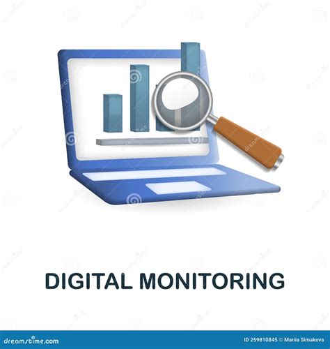 Digital Monitoring Icon 3d Illustration From Fintech Collection Stock
