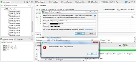 Cannot Connect To Katalon Analytics Server Bugs Report Katalon Community