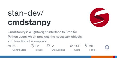 Github Stan Devcmdstanpy Cmdstanpy Is A Lightweight Interface To Stan For Python Users Which