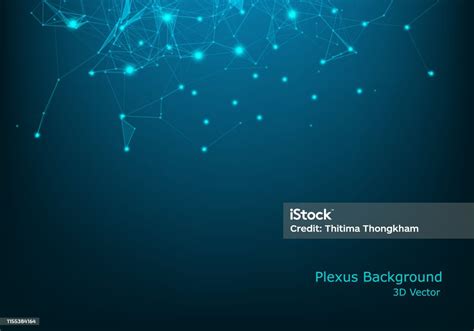 추상적인 3d 벡터 미래 지향적 인 점과 선 컴퓨터 기하학적 디지털 연결 구조 미래의 검은 추상 격자입니다 입자가 있는 신경 총 지능 인공 0명에 대한 스톡 벡터 아트 및