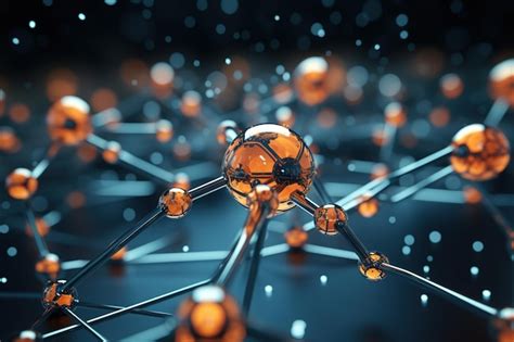Premium Photo Complex Molecular Structure With Spherical Particles Futuristic Technology Style