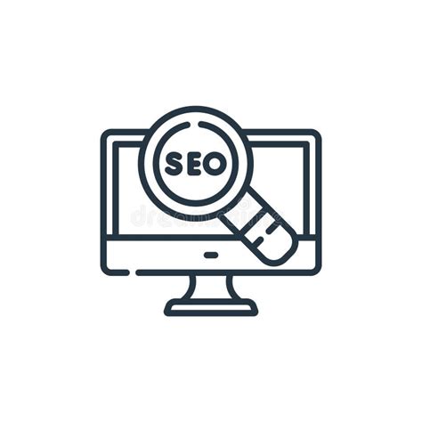 Seo Vector Icon Isolated On White Background Outline Thin Line Seo