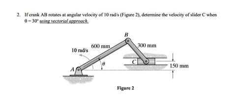 2 If Crank Ab Rotates At Angular Velocity Of 10 Rad S Figure 2 Determine The Velocity Of