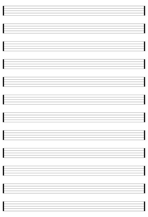 10 Best Free Printable Staff Paper Blank Sheet Music Printablee