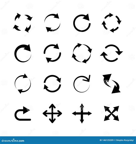 Big Circle Arrow Set Pictogram Refresh Reload Element For Websites