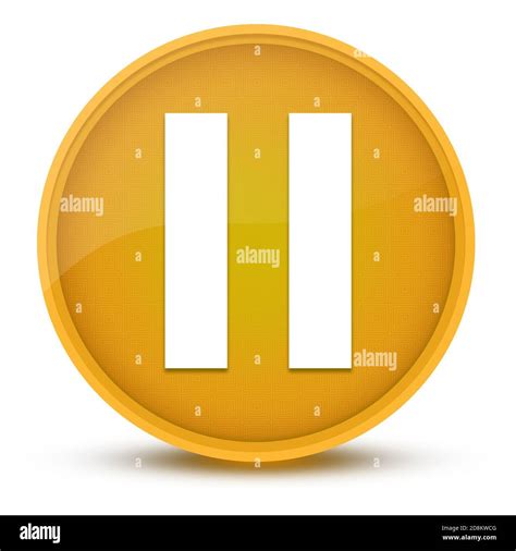 Pause Luxurious Glossy Yellow Round Button Abstract Illustration Stock Photo Alamy