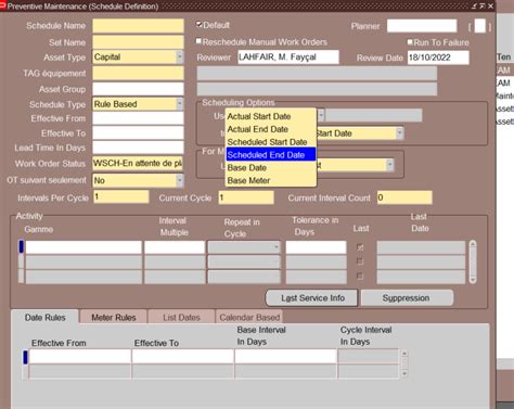scheduling option — oracle mosc