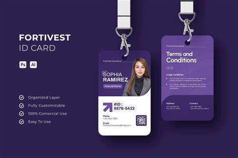 Fortivest Insurance ID Card Print Templates Ft Identity Card Envato In Identity