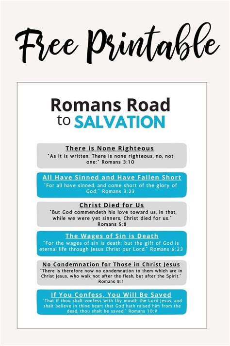 Roman Road To Salvation Printable Plan Your Year Easily
