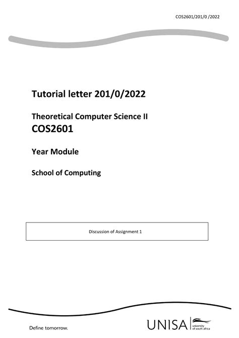 Cos2601 2022 0 201 Solutions To Assignment 1 Tutorial Letter 2010
