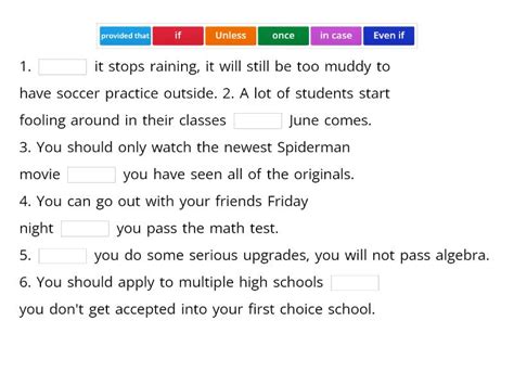 Conditional Conjunctions Missing Word