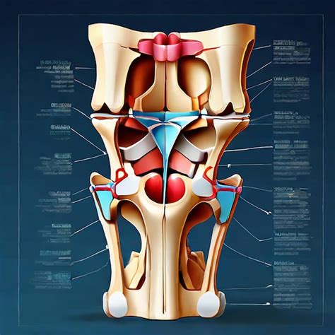 Схема анатомии структуры коленного сустава человека Премиум Ai сгенерированное изображение