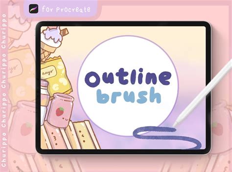 Outline Lineart BRUSH SET Procreate Brush Digital Procreate Brush Design Digital Brush