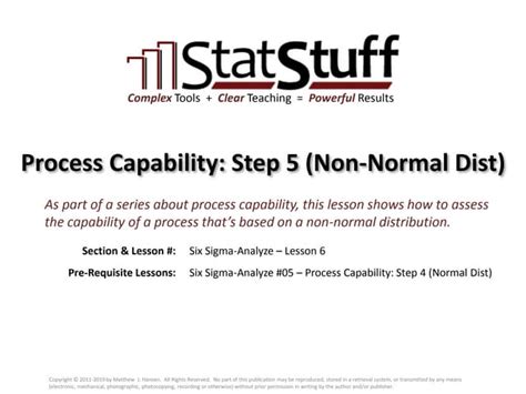 Process Capability Step 5 Non Normal Distributions Ppt