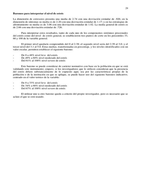 Baremo Inventario Sisco Pdf Escala Likert Alfa De Cronbach