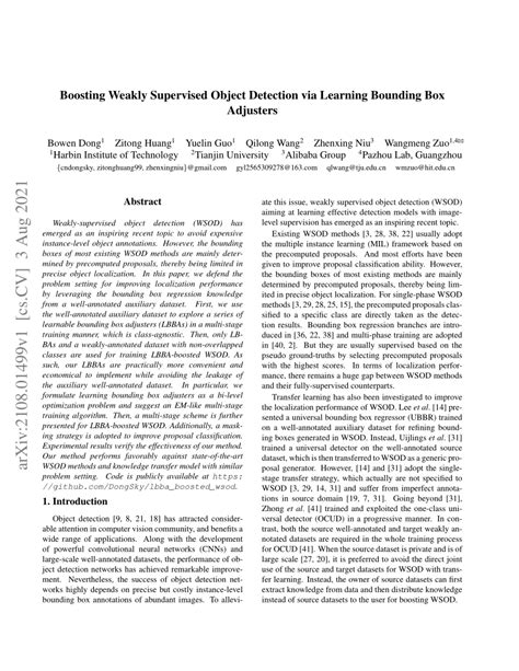 Pdf Boosting Weakly Supervised Object Detection Via Learning Bounding Box Adjusters