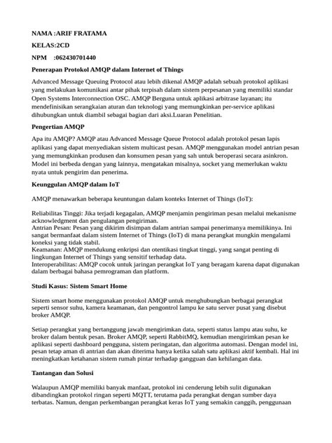 Penerapan Amqp Pada Iot Arif 2cd Pdf