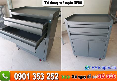 Tủ Dụng Cụ Cơ Khí 3 Ngăn Thiết Kế 2 Ngăn Kéo 1 Ngăn 2 Cánh